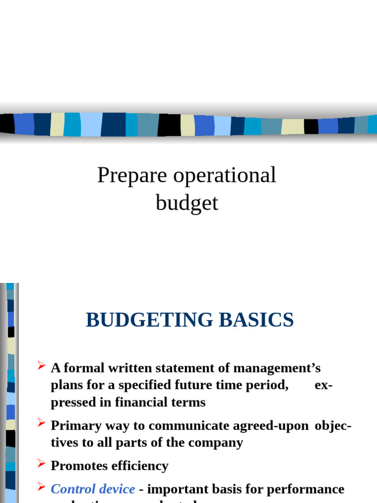 Prepare Operational Budget | PDF | Budget | Cost Of Goods Sold