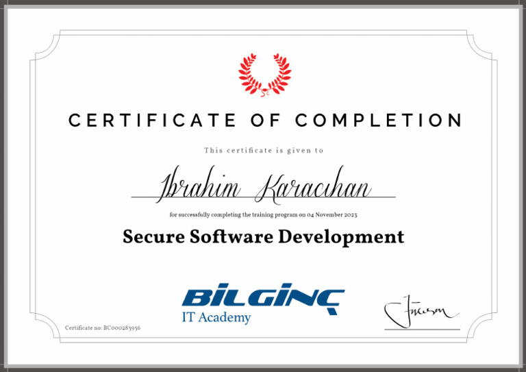 Secure Software Development_Certificate | PDF