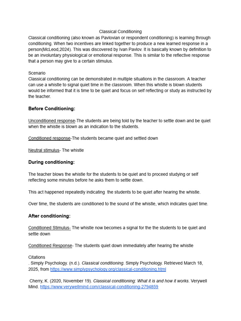 Classical Conditioning | PDF