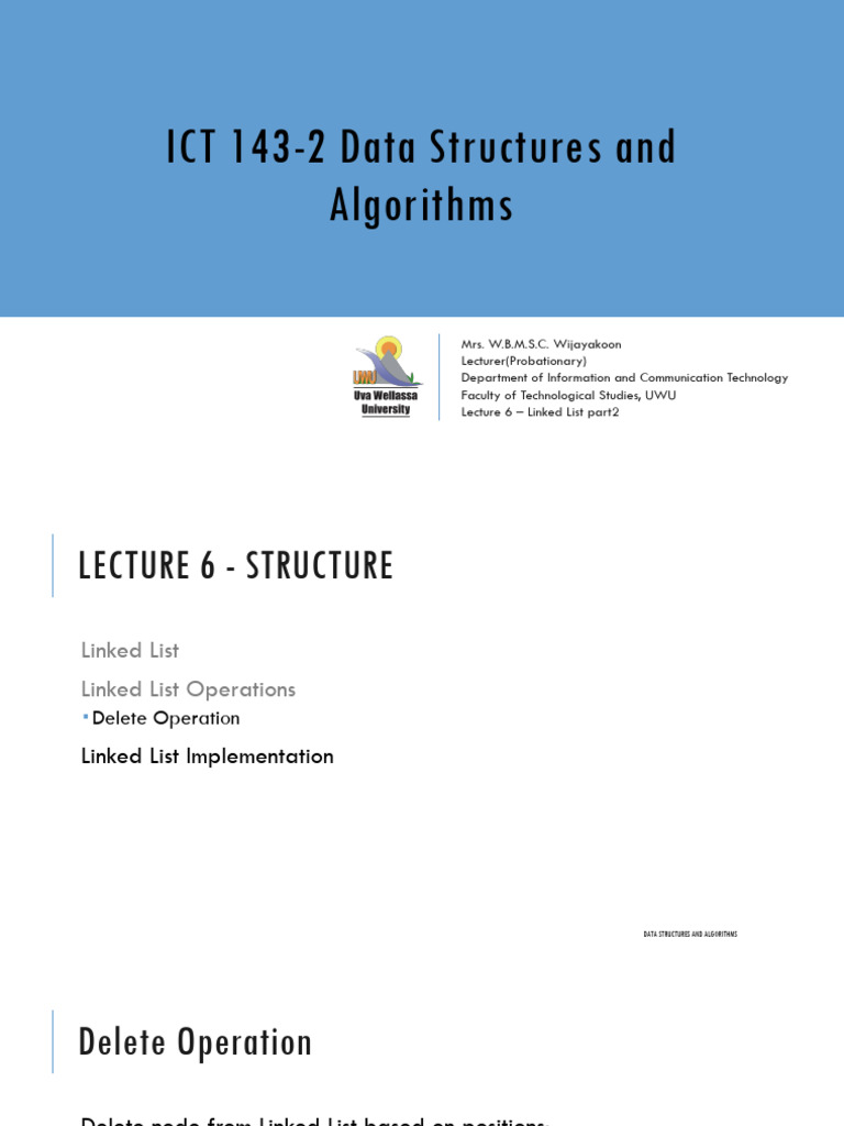 Lecture 6 Linked List - Part2 | PDF | Algorithms And Data Structures | Computer Programming
