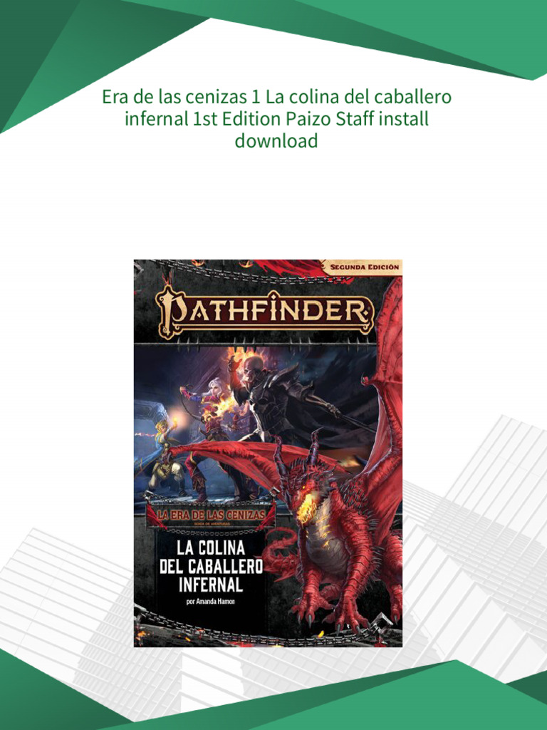 Era de Las Cenizas 1 La Colina Del Caballero Infernal 1st Edition Paizo ...