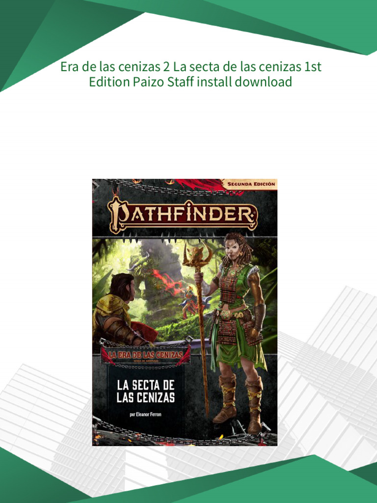 Era de Las Cenizas 2 La Secta de Las Cenizas 1st Edition Paizo Staff Download | PDF | Duendes