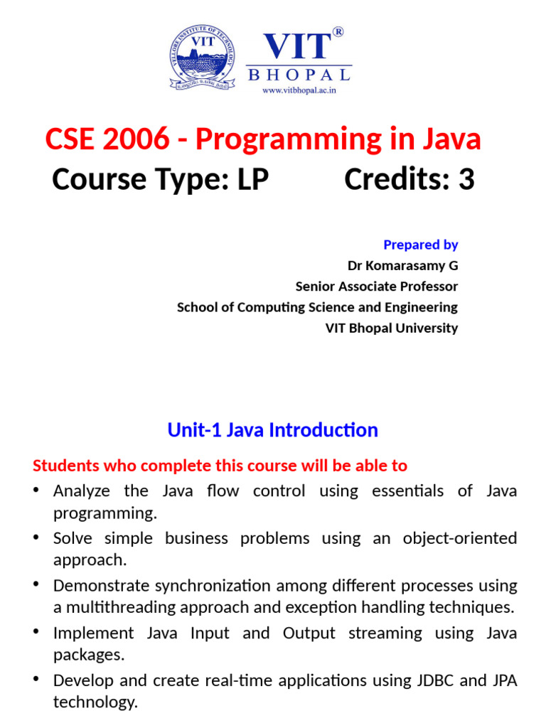 Unit-1.1 Introduction | PDF | Java (Programming Language) | Java (Software Platform)