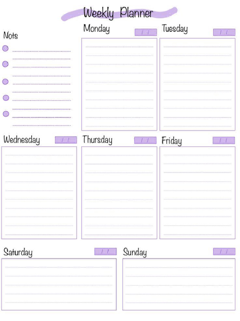 Weekly Planner-Purple - Notability Gallery | PDF