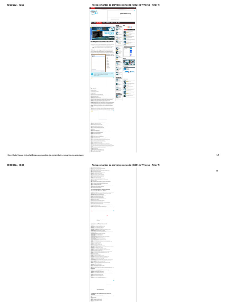 Todos Comandos Do Prompt de Comando (CMD) Do Windows - Tutor TI | PDF | Microsoft Windows ...