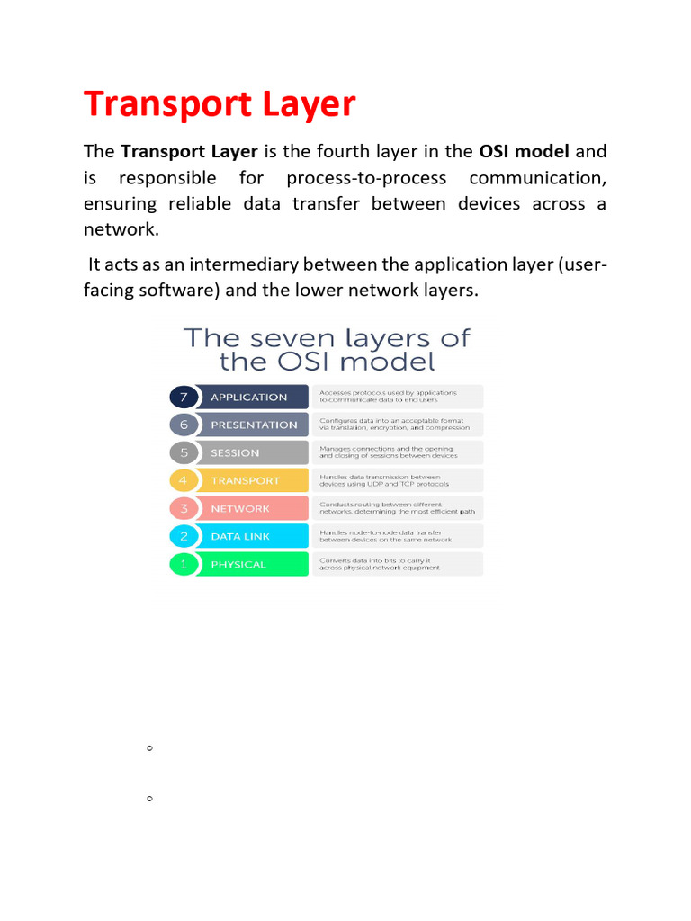 Transport Layer | PDF | Transmission Control Protocol | Computer Data