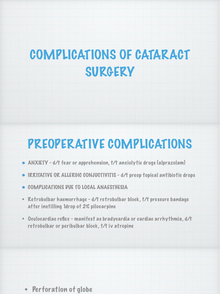 Complications of Cataract Surgery | PDF | Eye | Medical Specialties