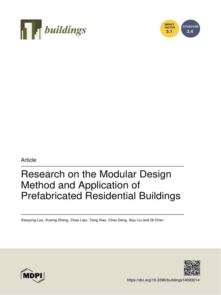 Buildings 14 03014 With Cover | PDF | Modular Programming | System