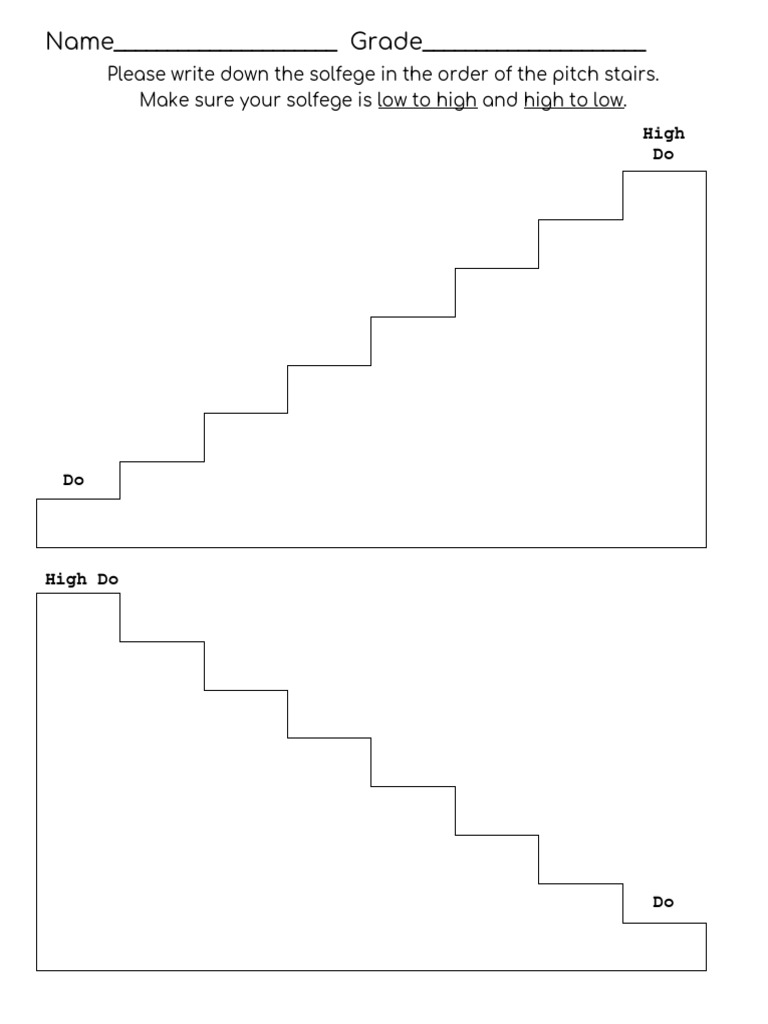 Worksheet Solfege Staircase | PDF