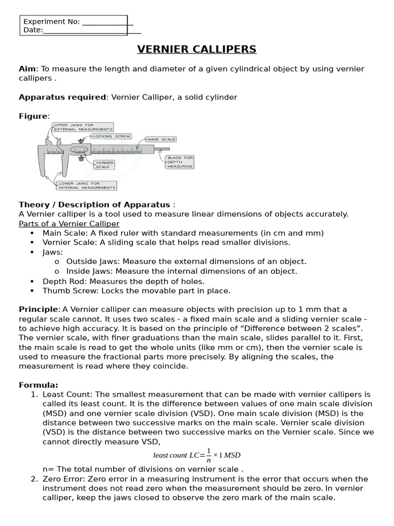 Class 9 Physics Experiment 1 | PDF
