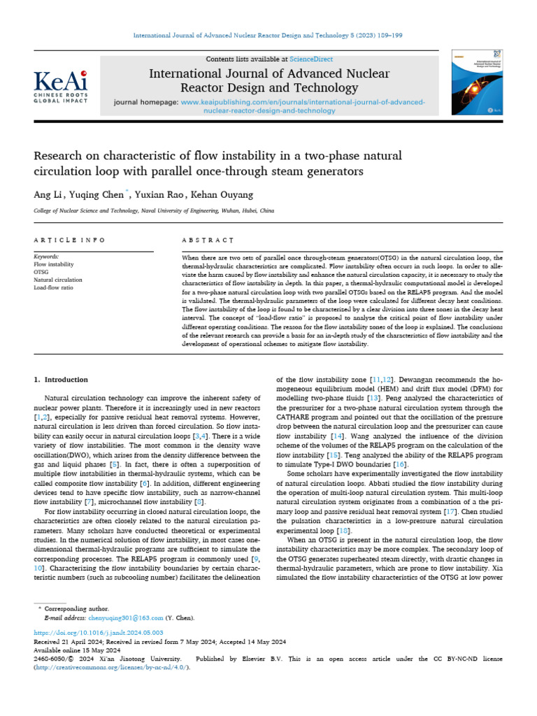 Research On Characteristic of Flow Instability in A Two-Phase Natural ...