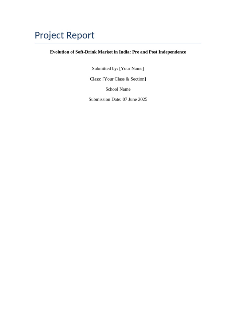 Evolution of India's Soft Drink Market | PDF | Coca Cola | Soft Drink