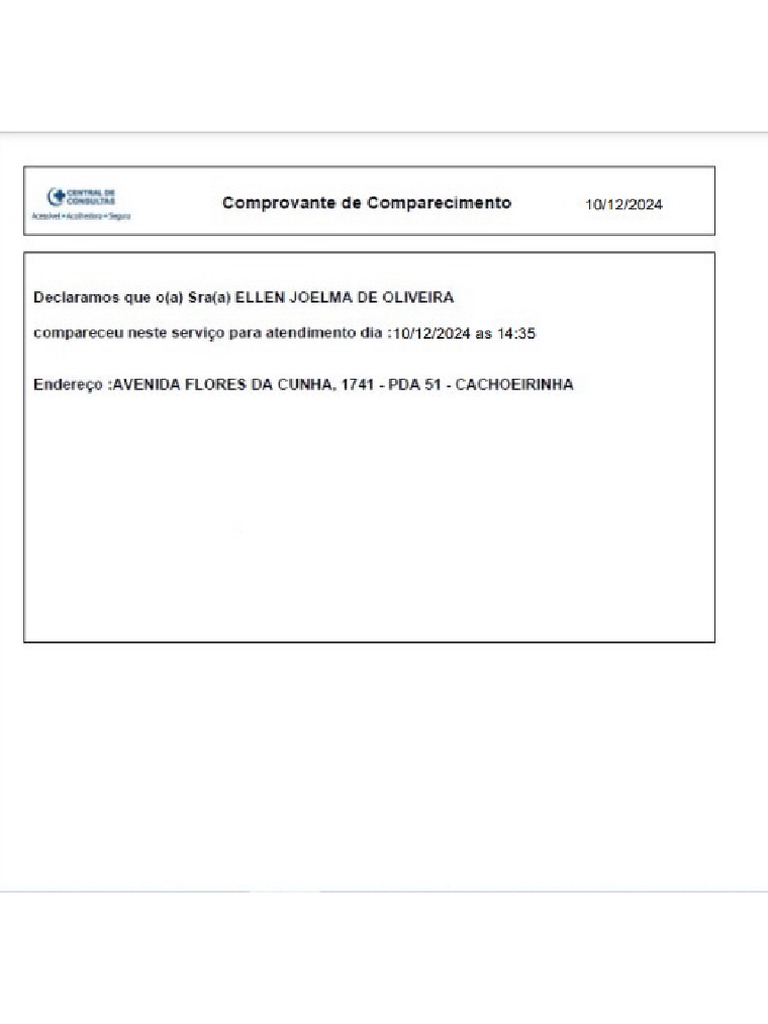 01 - Comprovante de Comparecimento | PDF