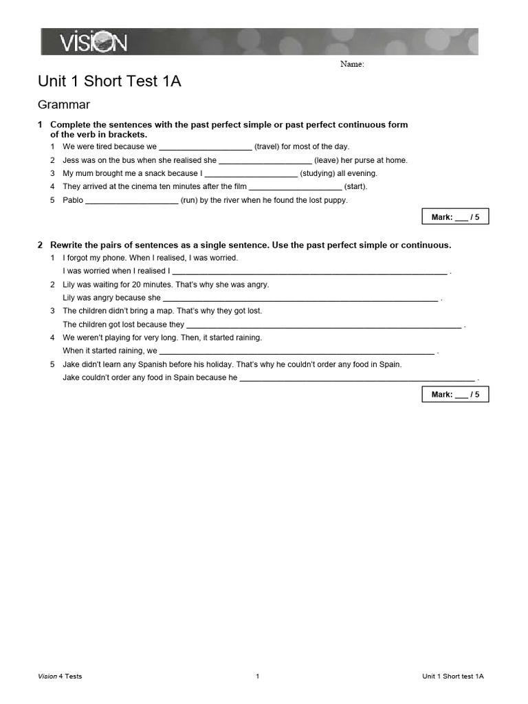 U1 Short Test 1A Lessons 1-4 | PDF