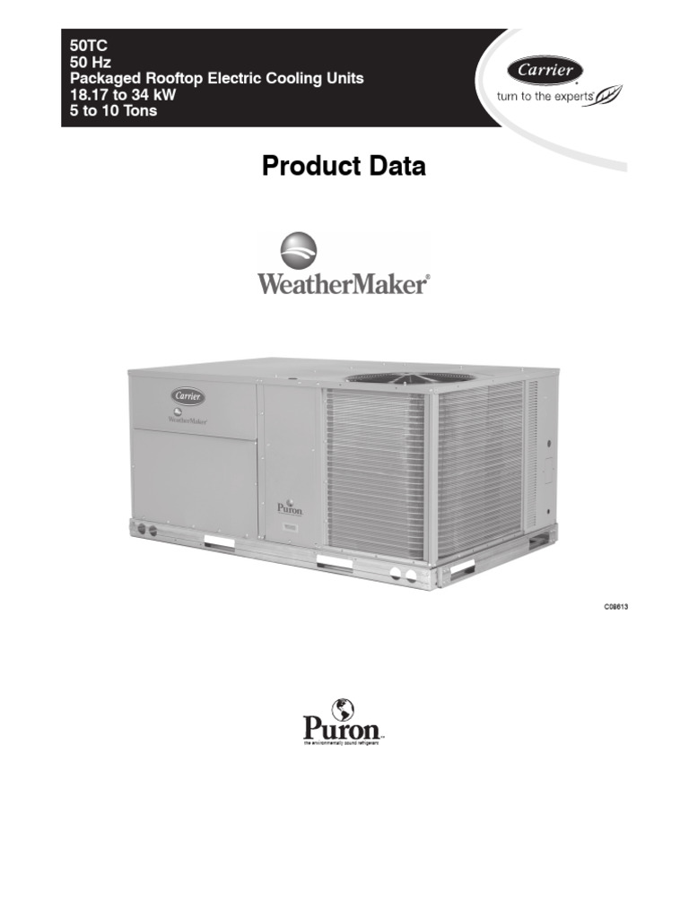 50TC - CARRIER ROOFTOP PACKAGE UNITS | PDF | Building Automation ...