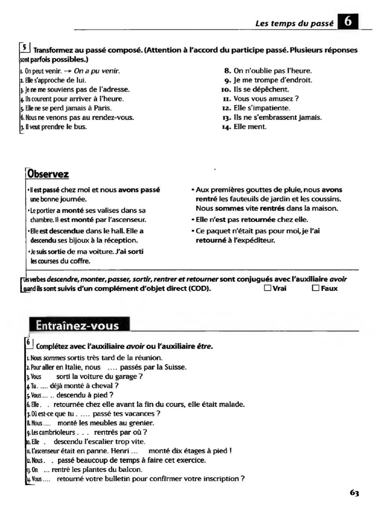 passé composé vs imparfait | PDF