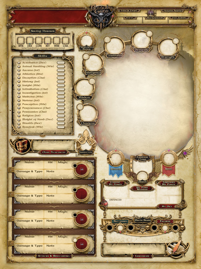 BG3 - Character Sheet | PDF