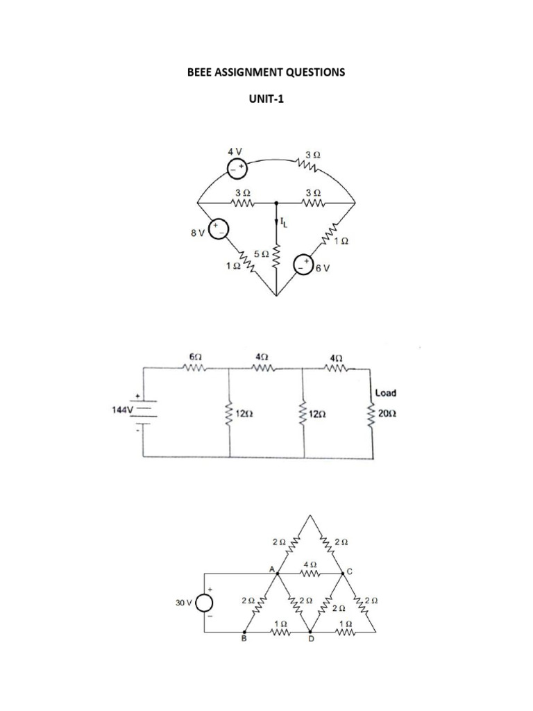 BEEE ASSIGNMENT-1 - QUESTIONS - Unit-1 | PDF