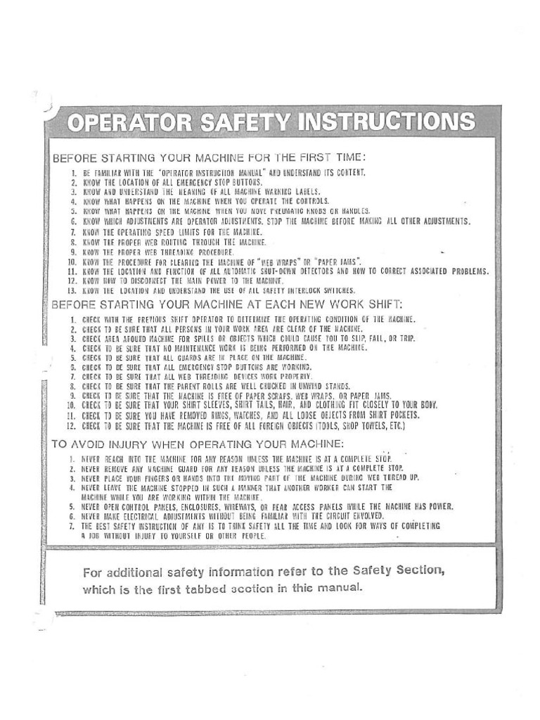 Mark Andy 2100 Operators Manual | PDF