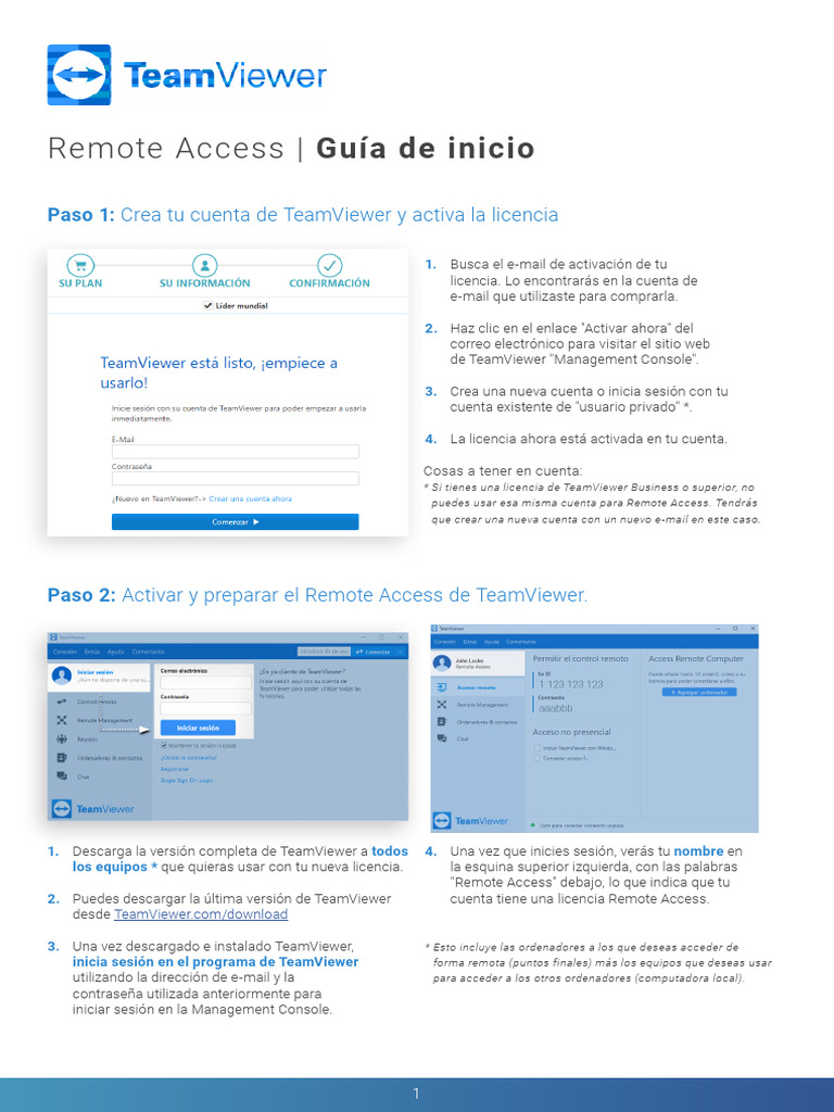 Remote Access Getting Started Guide ES | PDF | Contraseña | Informática