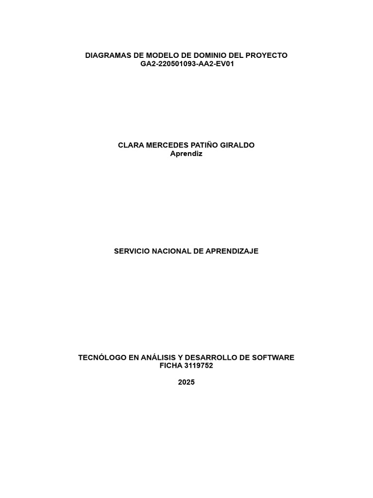 Diagramas de Modelo de Dominio Del Proyecto | PDF