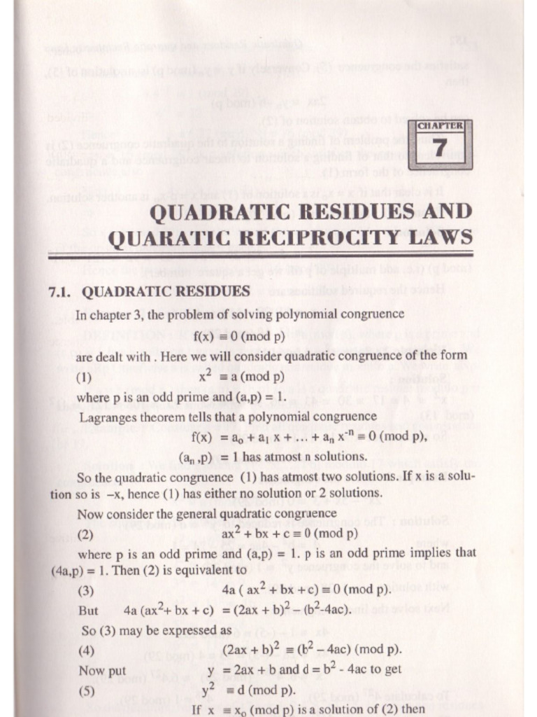 Quadratic residue | PDF
