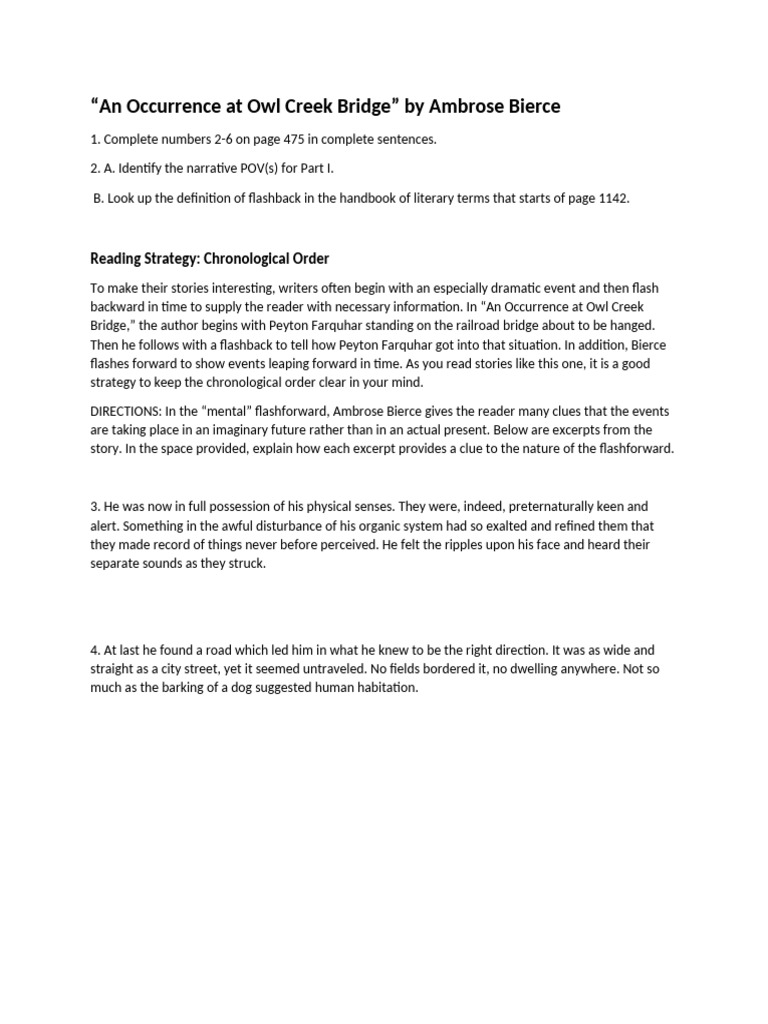 An Occurrence at Owl Creek Bridge | PDF