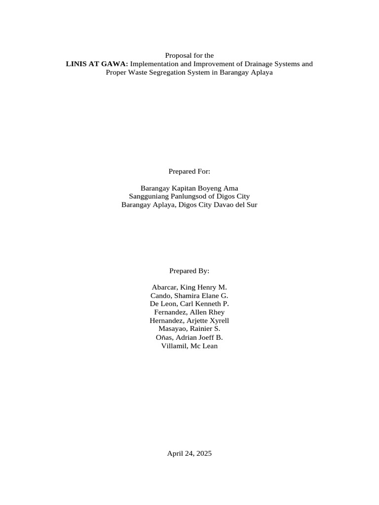 Project Proposal Drainage System | PDF | Storm Drain | Flood