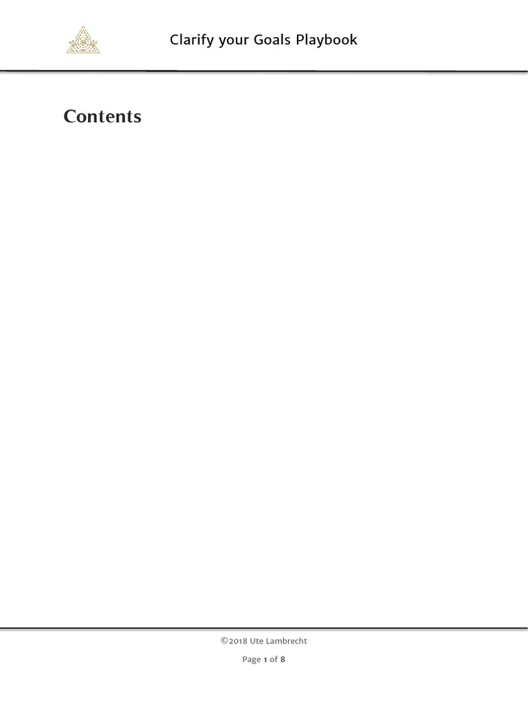 Clarify Your Goals Playbook | PDF | Business | Goal