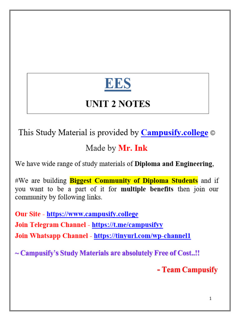 EES U2 Notes Campusify | PDF