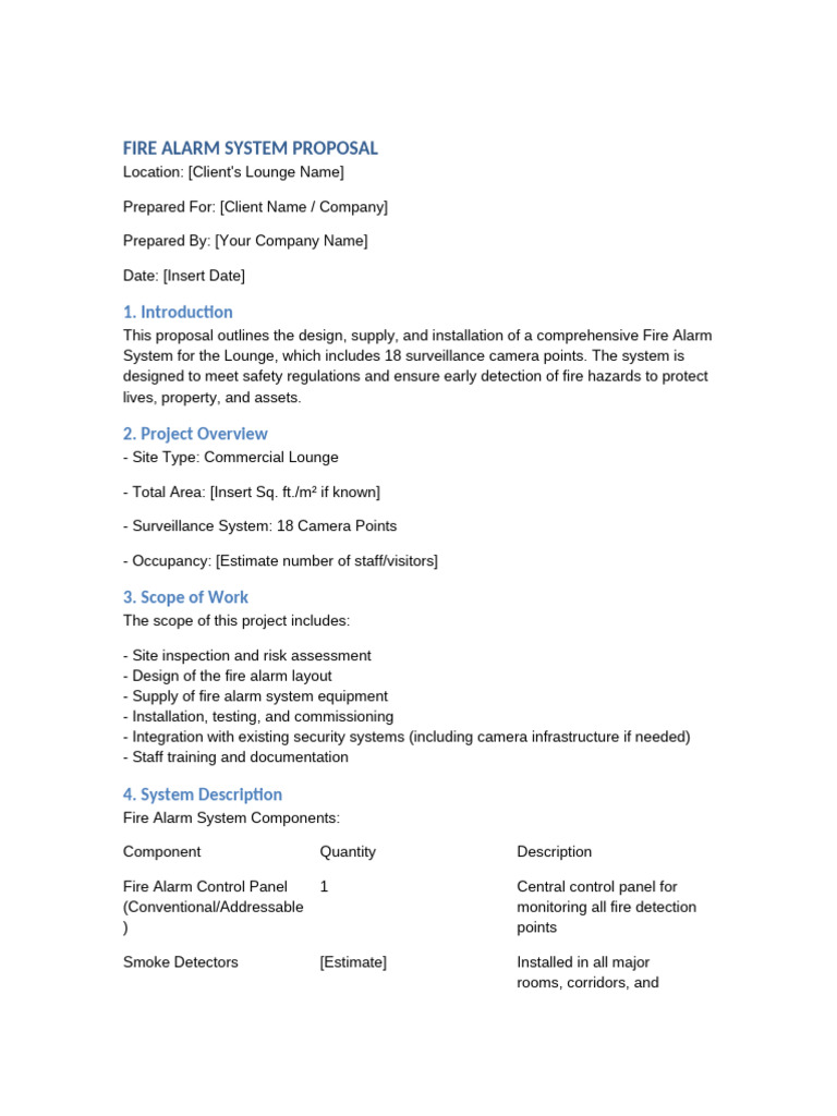 Fire Alarm Proposal Lounge | PDF | Safety