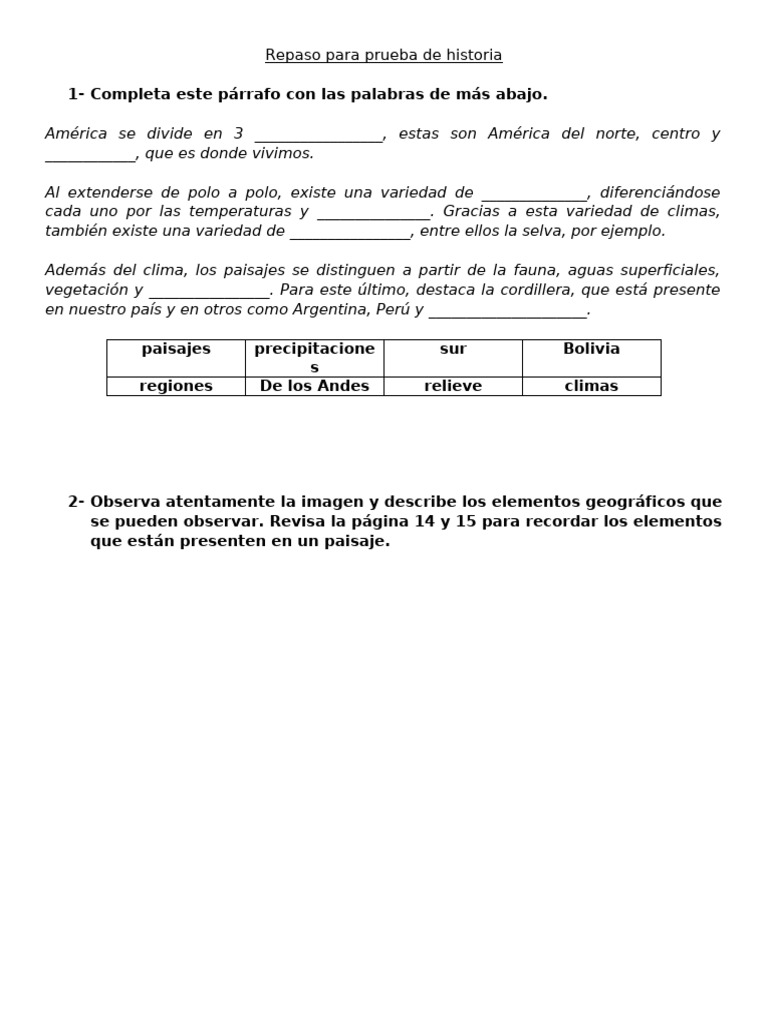 Repaso para prueba de historia | PDF | Américas | Clima