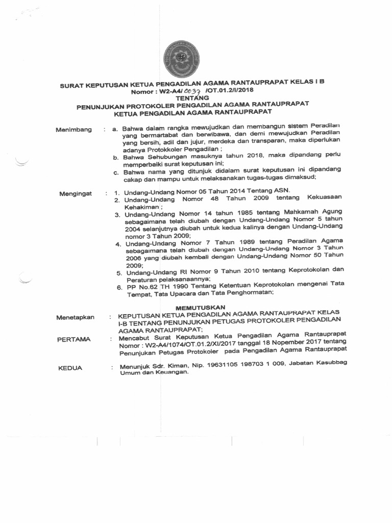 Penunjukkan Protokoler | PDF