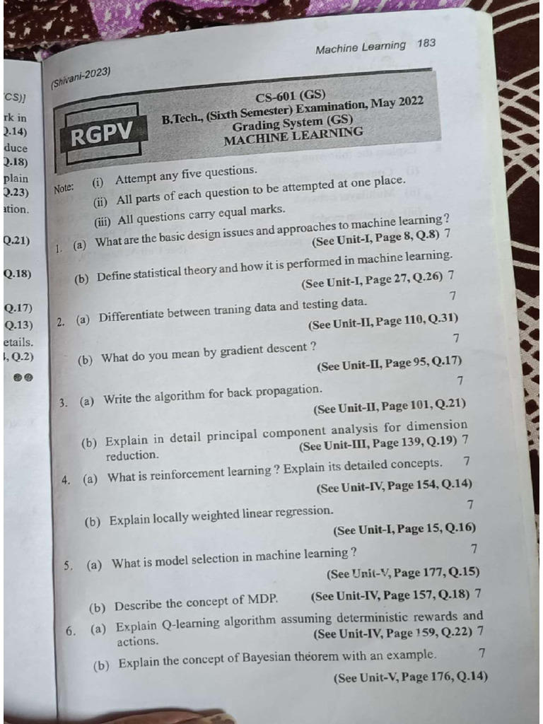 Cs 601 Machine Learning May 2022 | PDF