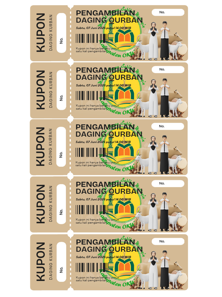 Kupon Pengambilan Daging Kurban 4 | PDF