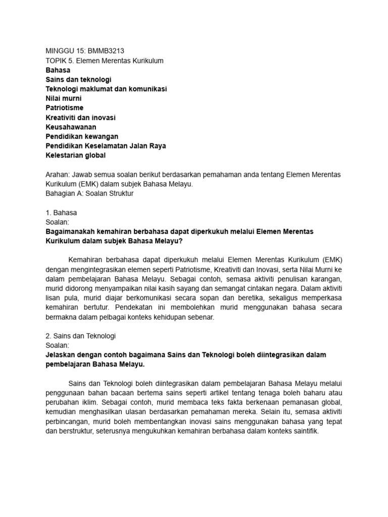 Latihan Kump 1 - M15 - Topik 5 | PDF