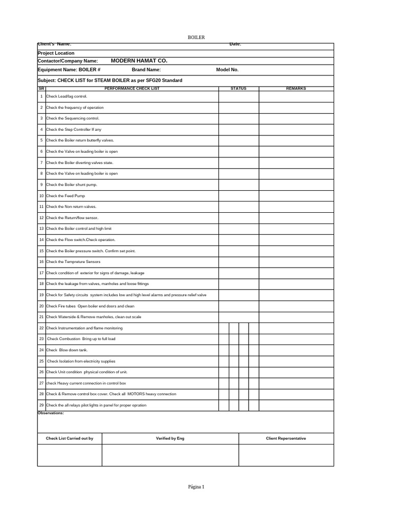 HVAC Equipment Maintenance Checklists | PDF | Boiler | Manufactured Goods
