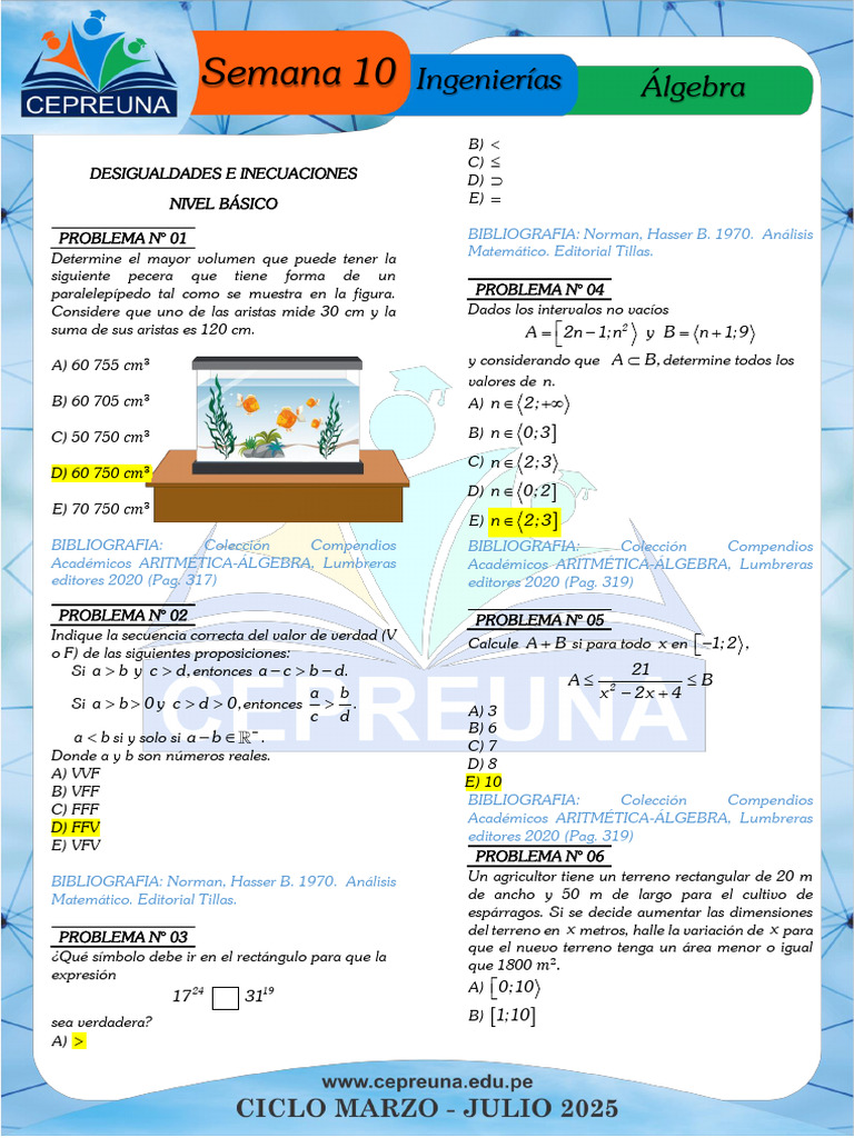 Algebra Sem 10 Sol | PDF | Matemáticas
