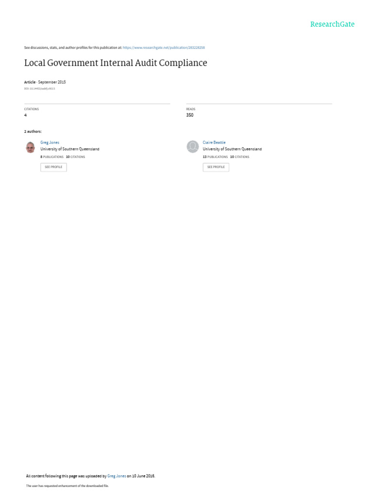 Local Government Internal Audit Compliance | PDF | Internal Audit ...