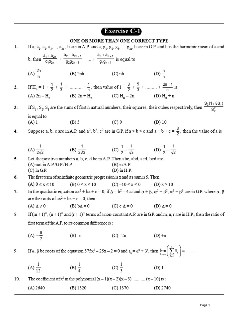 Sequence & Series - Maths - 250518 - 100222 | PDF | Numbers | Summation