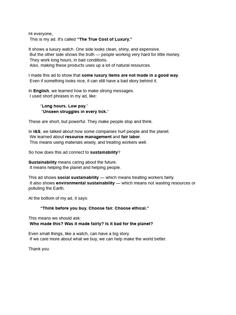 Script For IDU Presentation | PDF