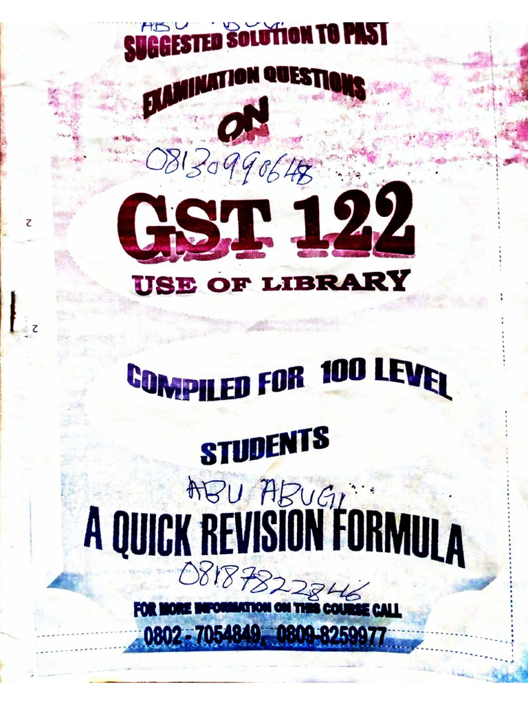 GST 122 Use of Library-1 | PDF