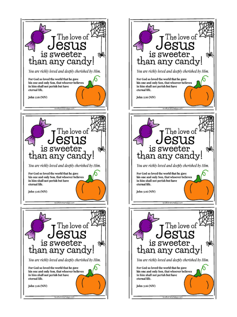 Christian Halloween Treat Bag Tags | PDF