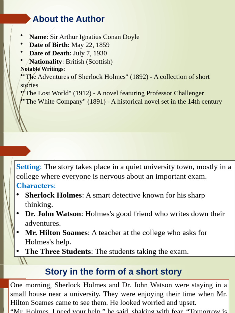 The Three Students | PDF | Sherlock Holmes | Dr. Watson