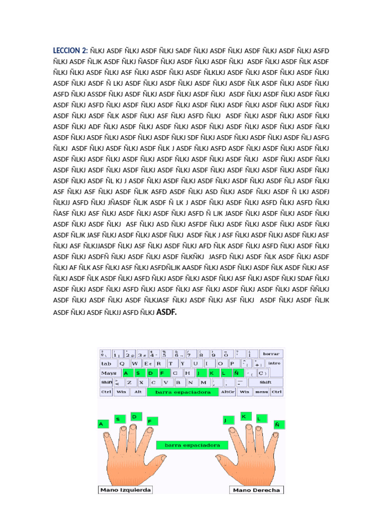Lección 2 (ASDF ÑLKJ) | PDF