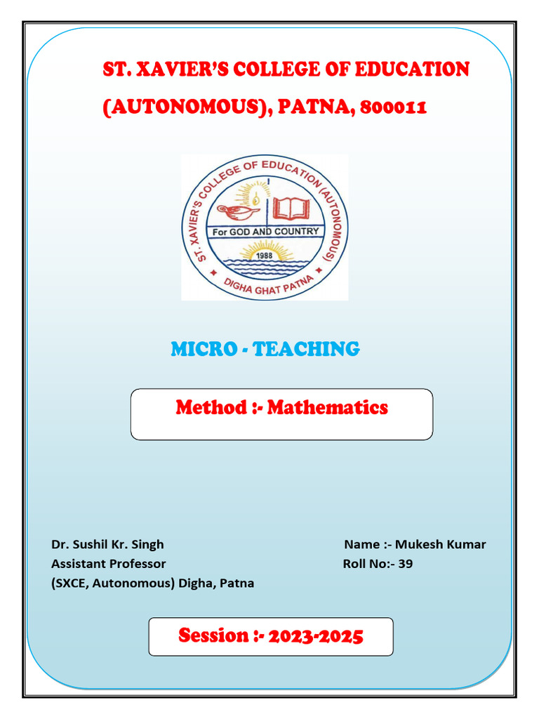 Micro Teaching | PDF