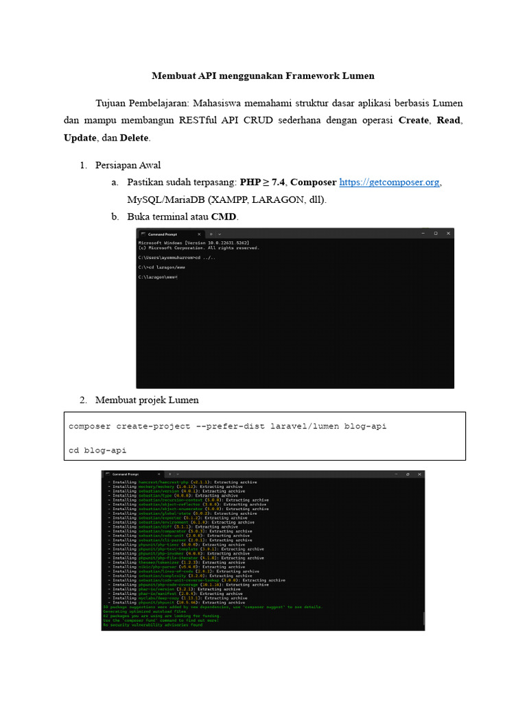 5membuat Api Menggunakan Framework Lumen | PDF