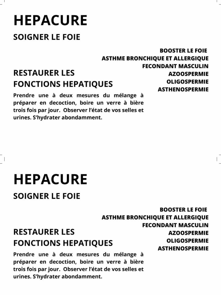 Copie de Hepacure | PDF