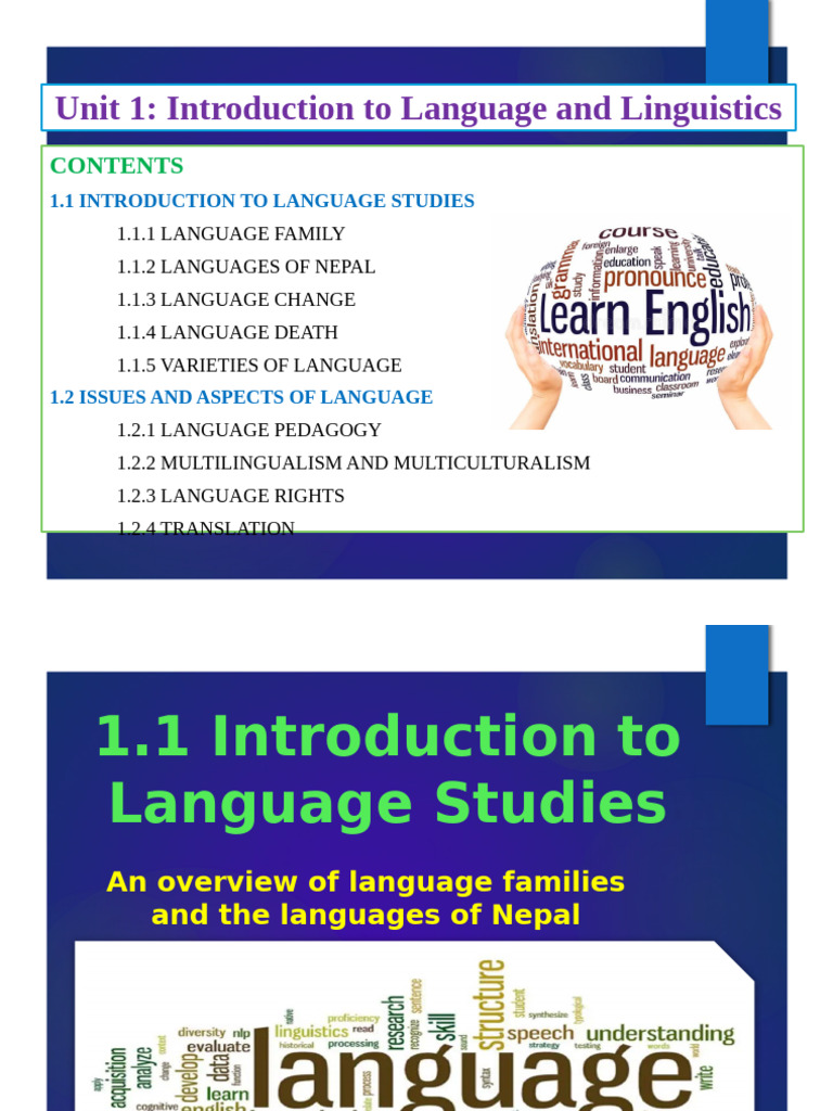 Unit-1-Introduction To Language Studies Detailed | PDF | English Language | Dialect