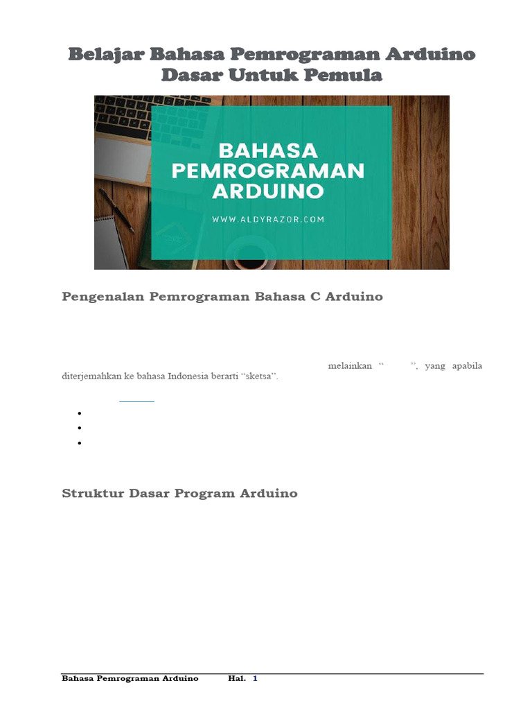 21 Belajar Bahasa Pemrograman Arduino Dasar Untuk Pem | PDF